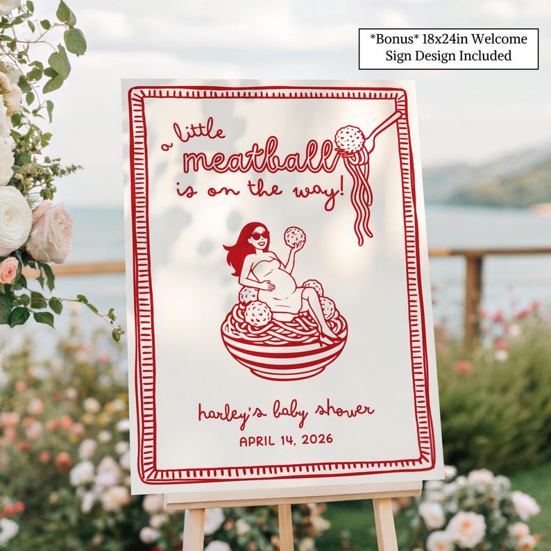 Meatball Baby Shower, Little Meatball is on the Way, Italian Baby ...