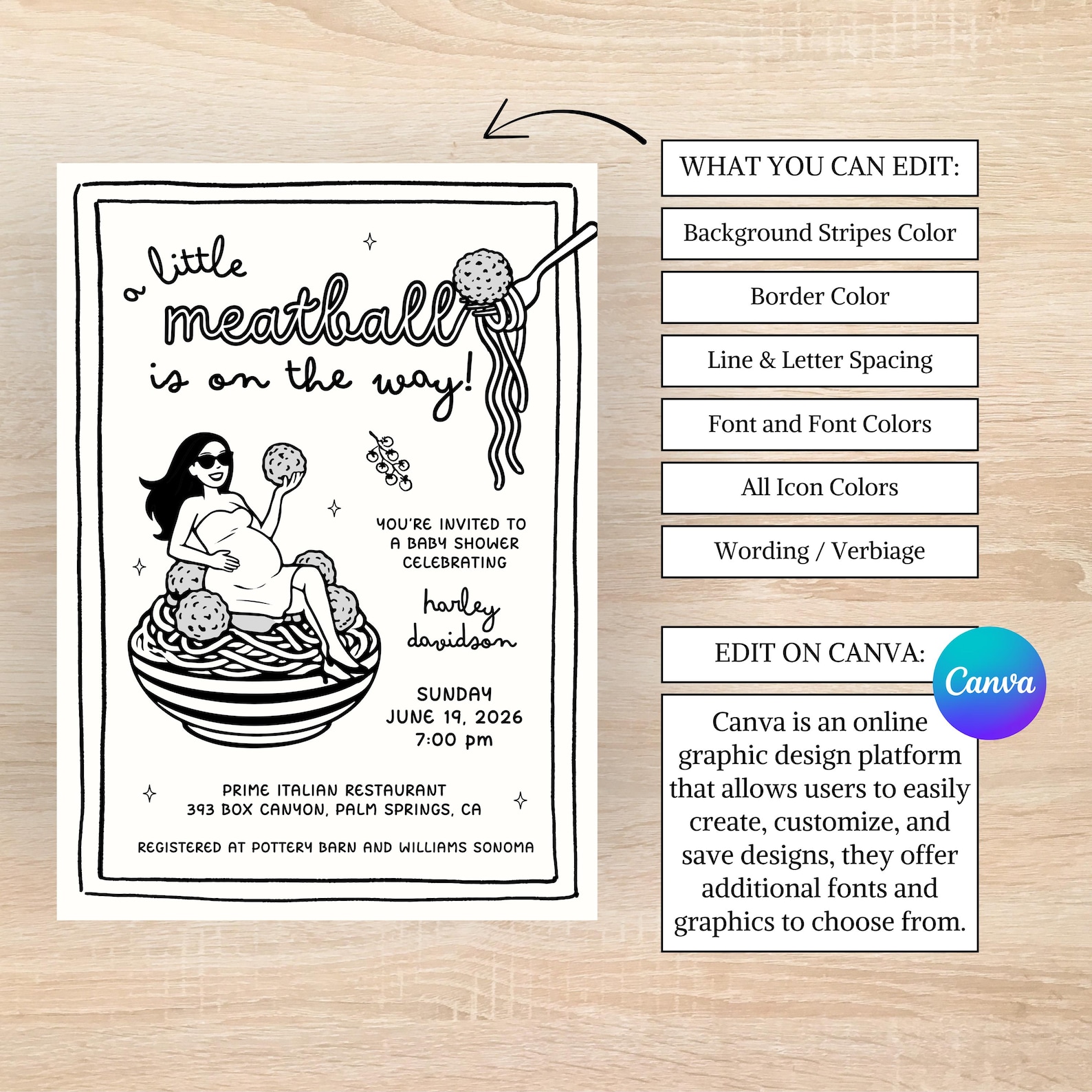 Meatball Baby Shower, Little Meatball is on the Way, Italian Baby ...
