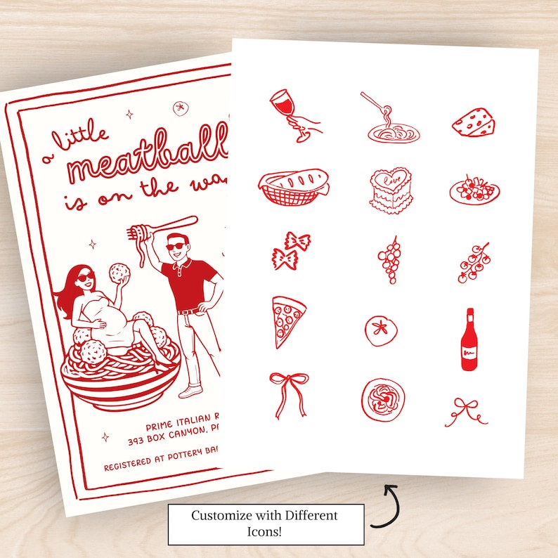 Meatball Baby Shower, Little Meatball is on the Way, Italian Baby ...