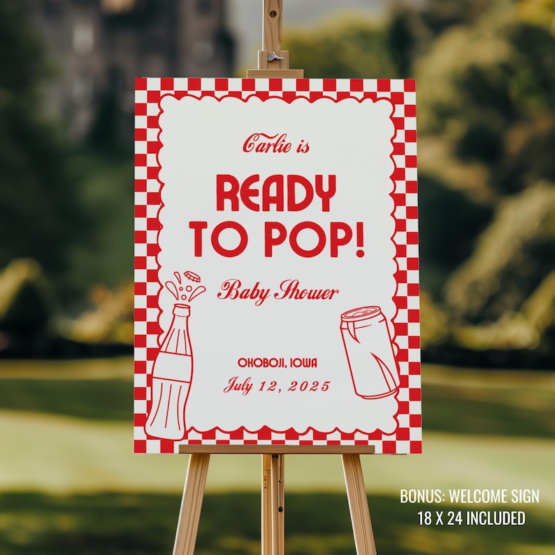 Ready to Pop, Ready to Pop Baby Shower, Soda Baby Shower, Diner Theme ...