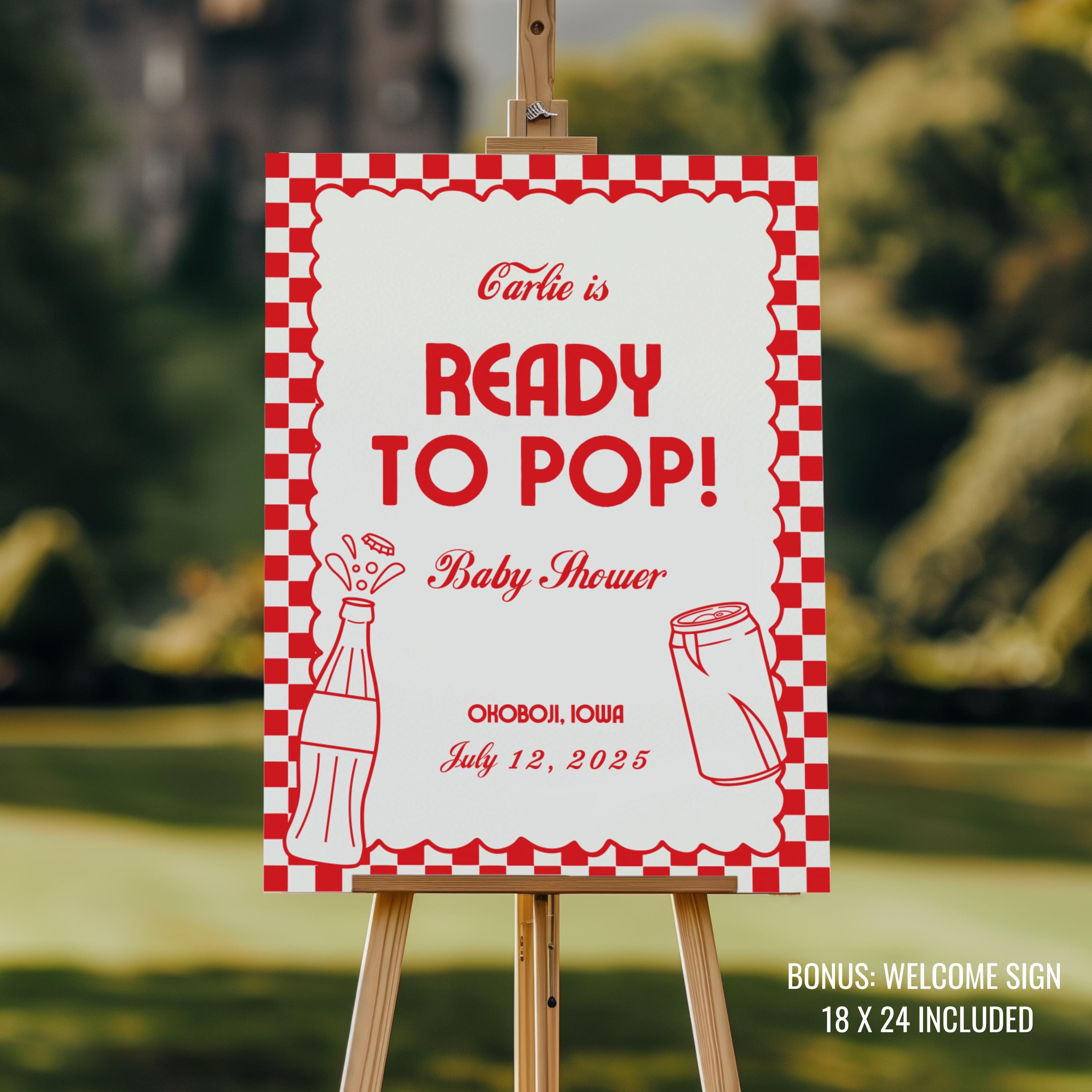 Ready to Pop, Ready to Pop Baby Shower, Soda Baby Shower, Diner Theme ...