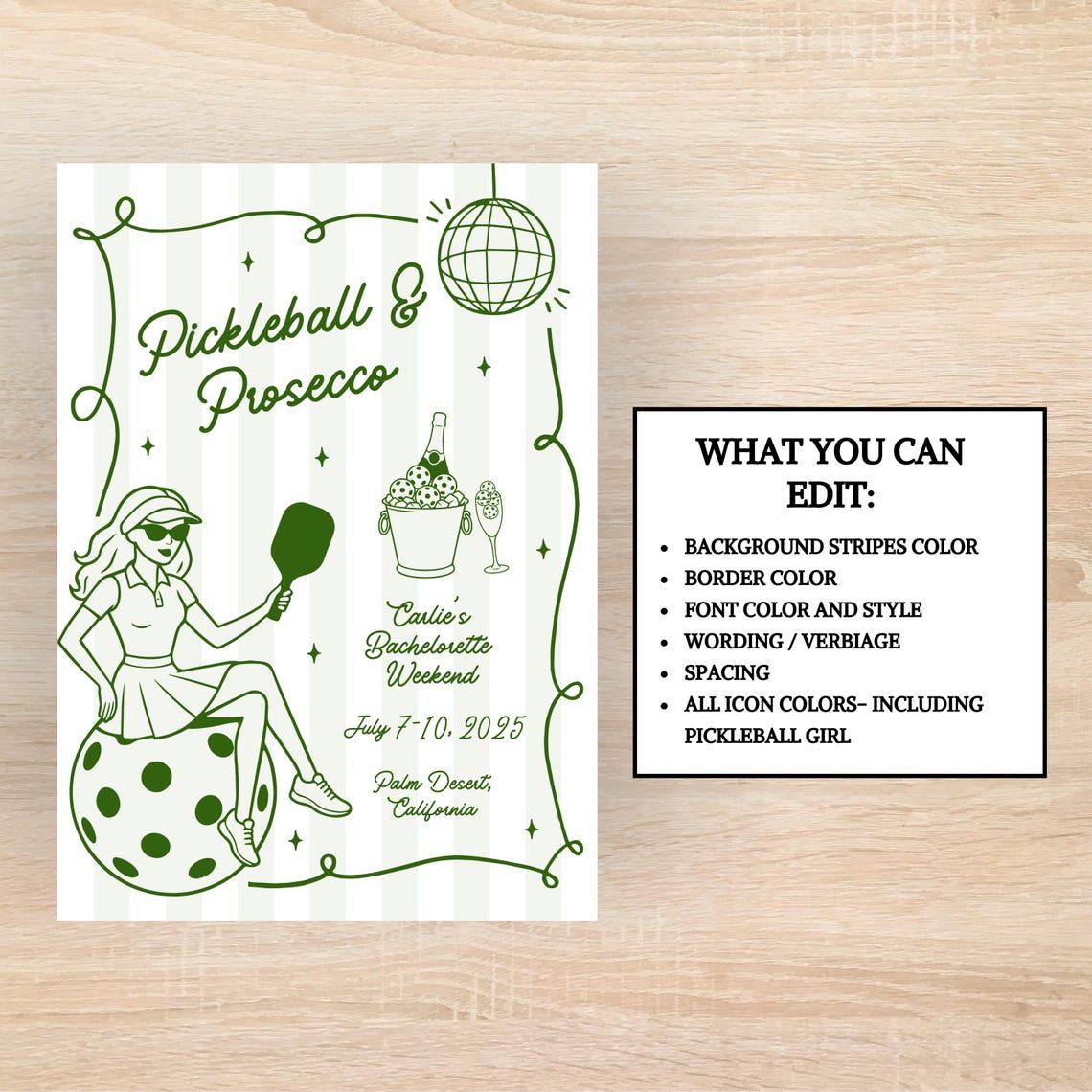 Pickleball Invite, Pickleball and Prosecco, Pickleball Invitation ...