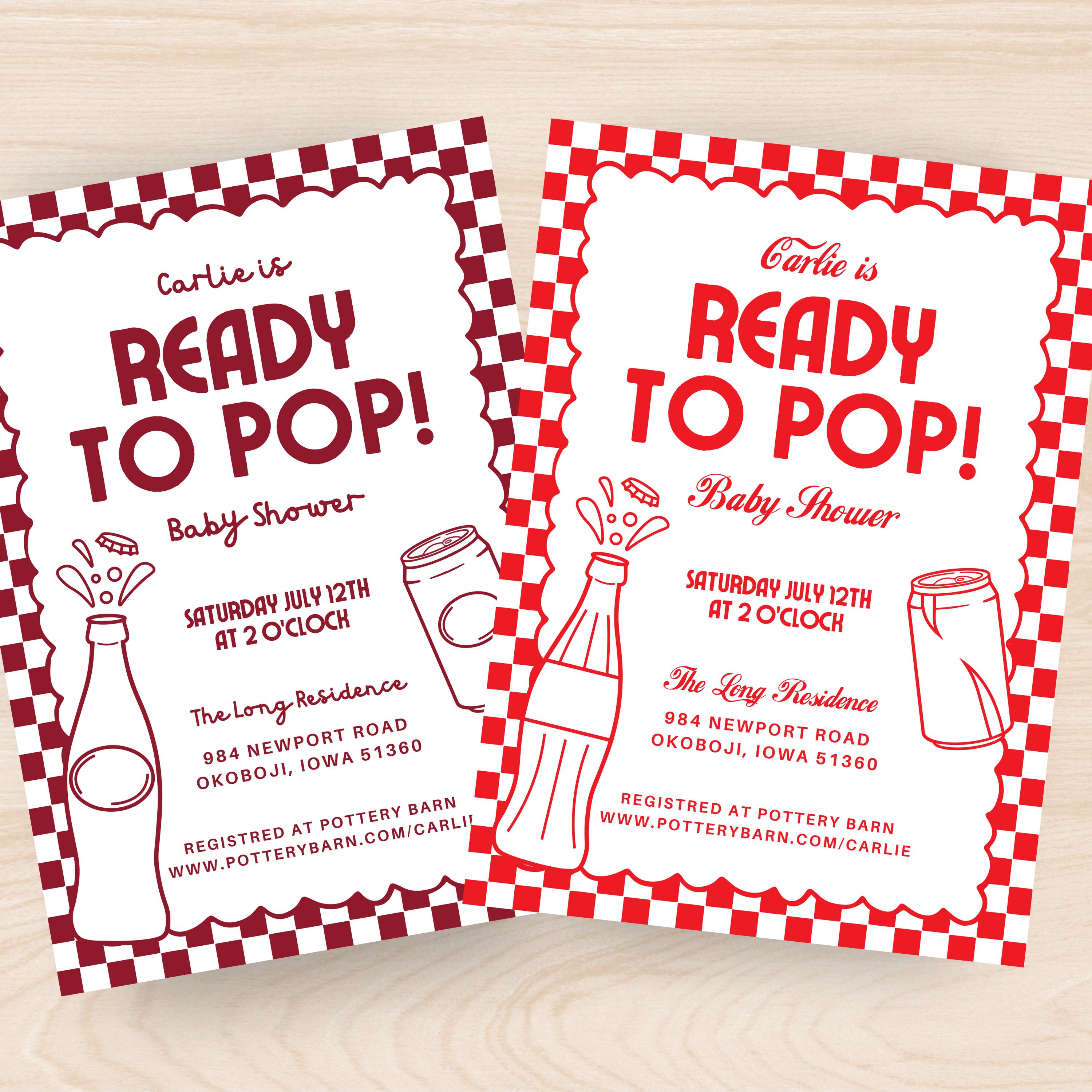 Ready to Pop, Ready to Pop Baby Shower, Soda Baby Shower, Diner Theme ...