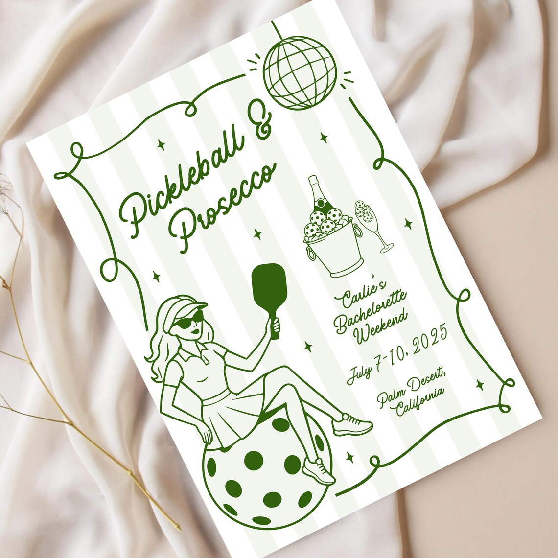 Pickleball Invite, Pickleball and Prosecco, Pickleball Invitation ...