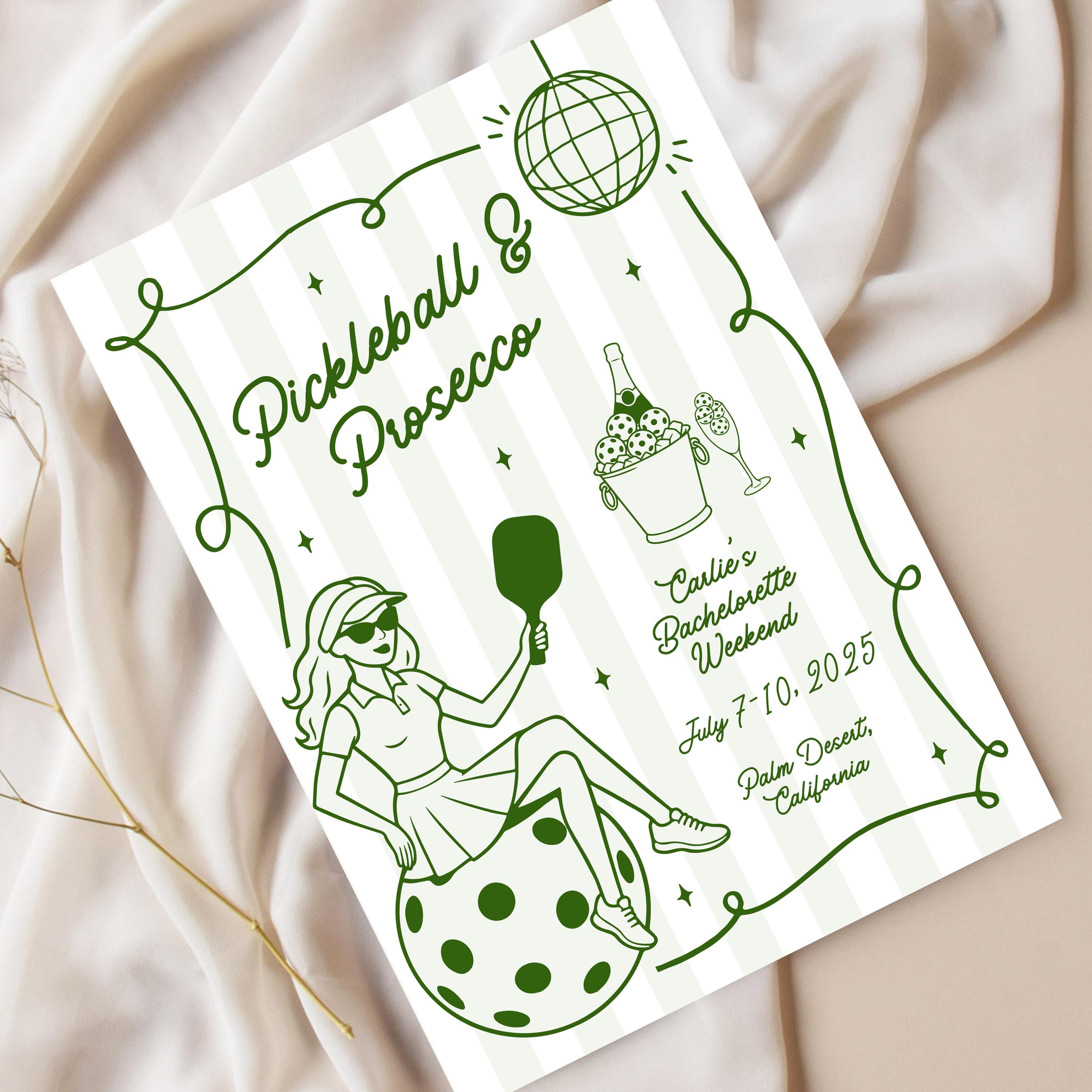 Pickleball Invite, Pickleball and Prosecco, Pickleball Invitation ...