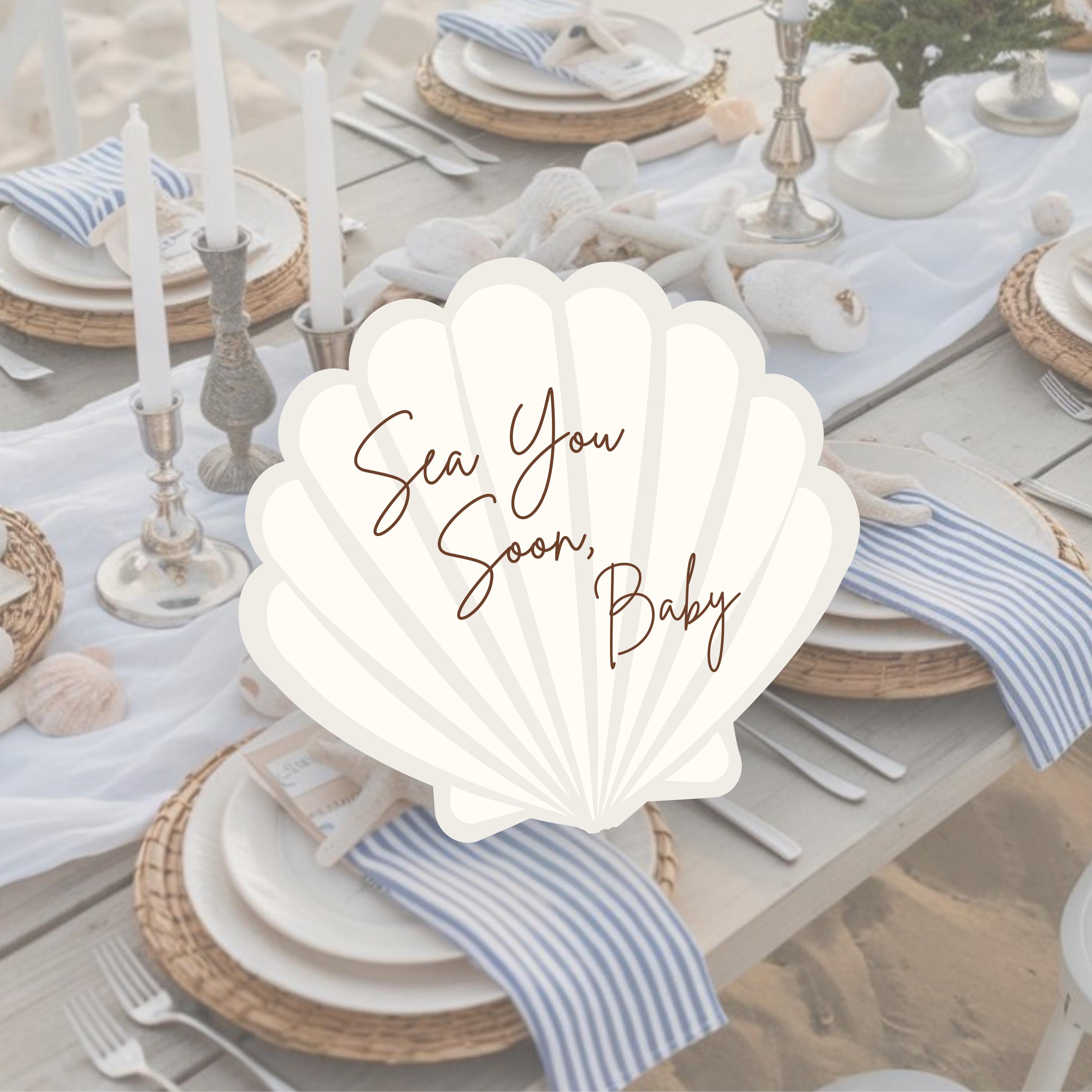 Sea You Soon Baby, Sea You Soon Baby Shower, Coastal Baby Shower, Beach ...