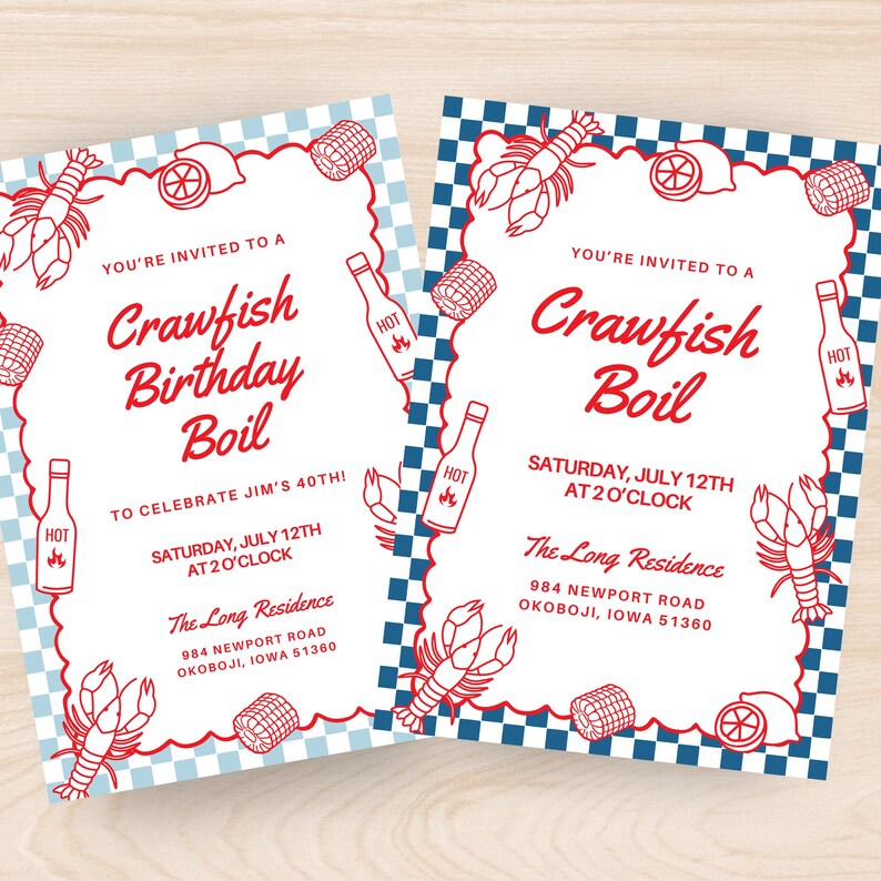 Crawfish Boil Invite, Crawfish Boil Invitation, Seafood Boil Invite ...