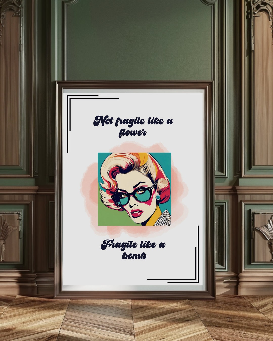 Retro Woman Printable Wall Art - Fragile Like a Bomb, Download and ...