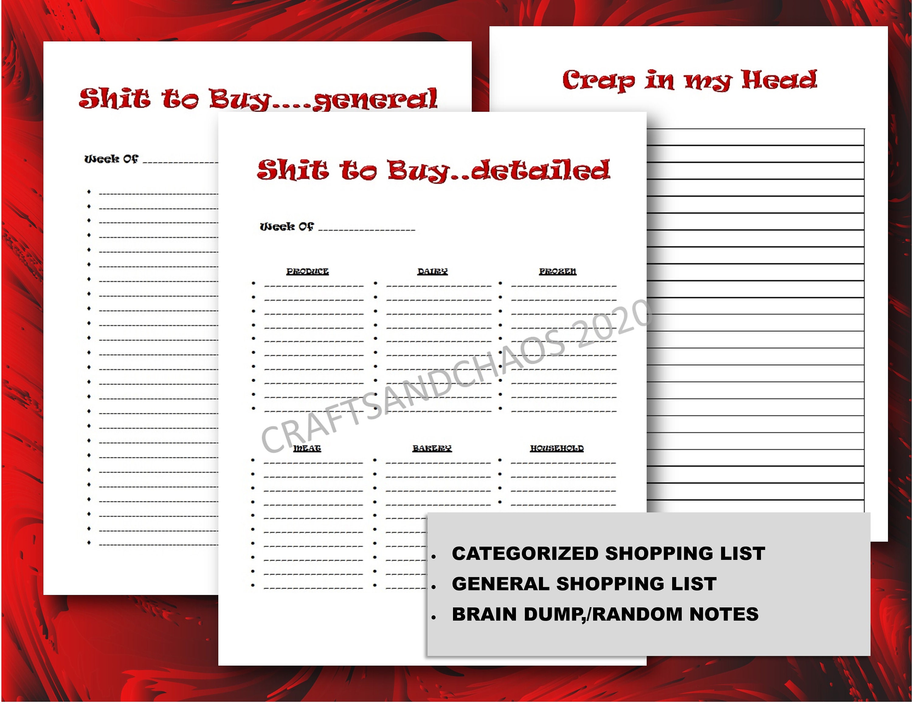 Printable Planner Pages, Funny Printables, Instant Download, Adult ...