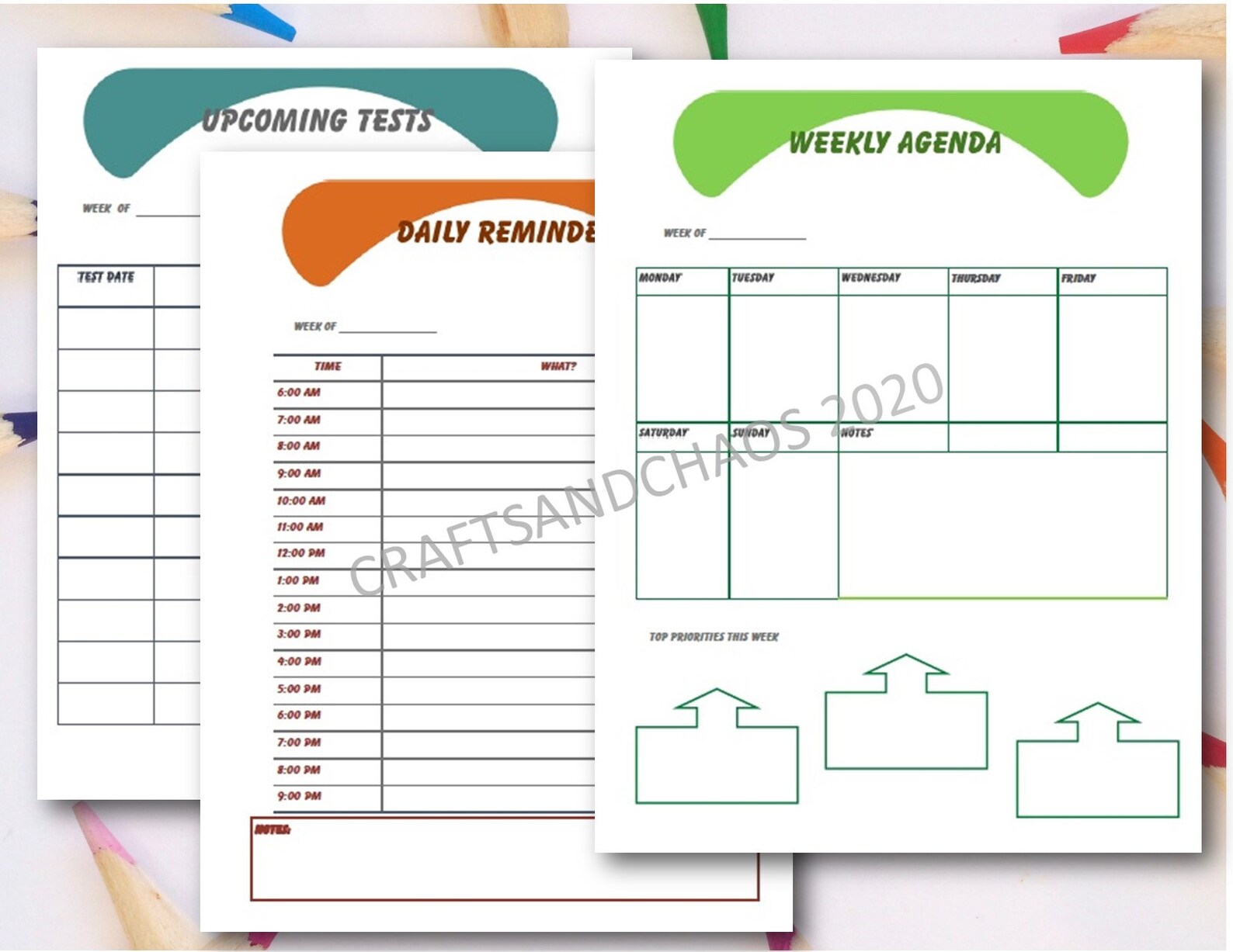 Printable Student Planner, Student Organizer, Sports and Club Organizer ...