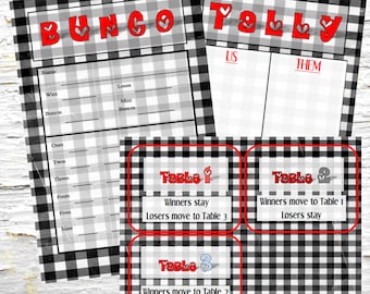 Printable Bunco Set, Bunco Scorecard, Tally Sheet, Table Cards, Instant ...