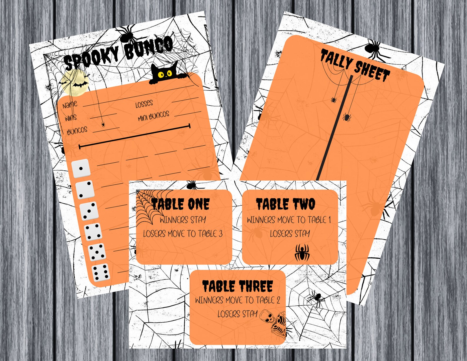 Printable Bunco Set, Bunco Scorecard, Tally Sheet, Table Cards, Instant ...