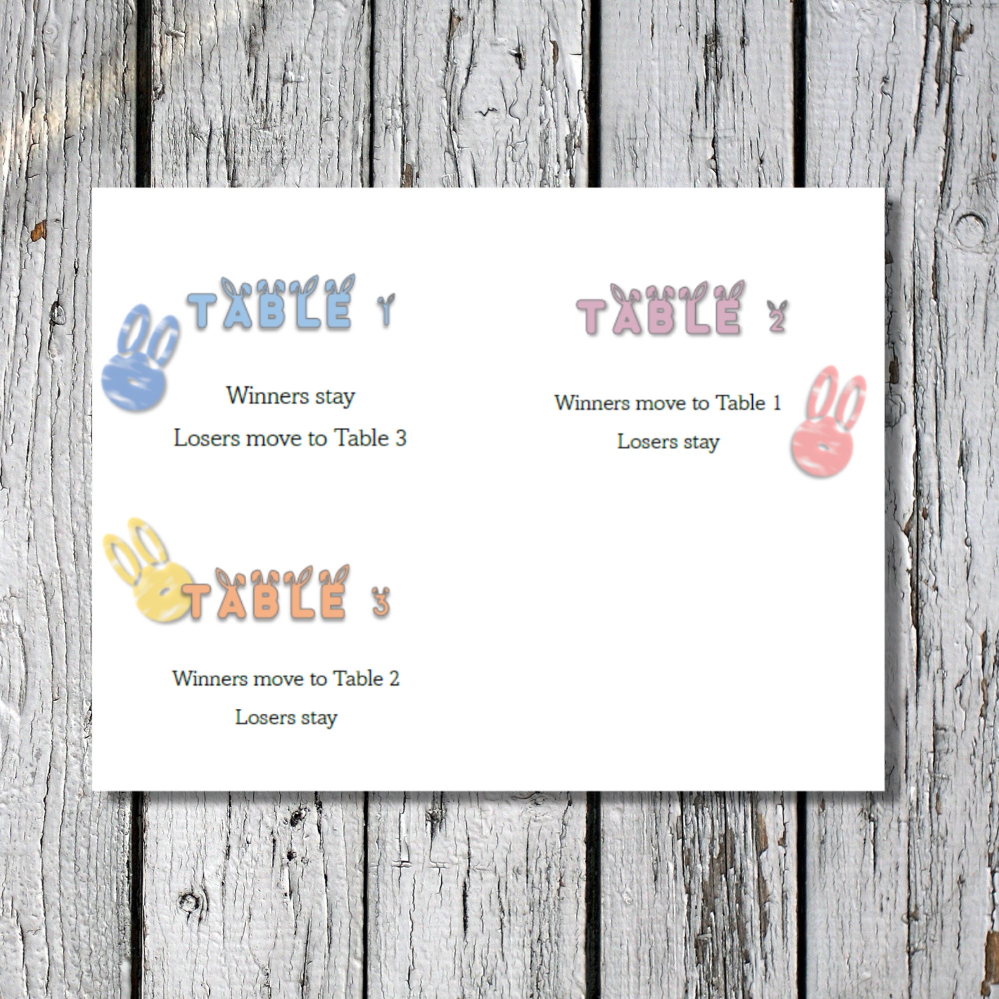 Printable Bunco Bunny Set, Bunco Scorecard, Tally Sheet, Table Cards ...