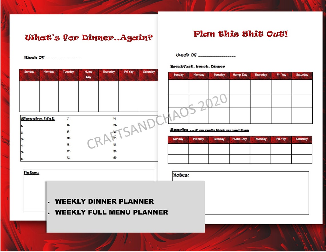 Printable Planner Pages, Funny Printables, Instant Download, Adult ...