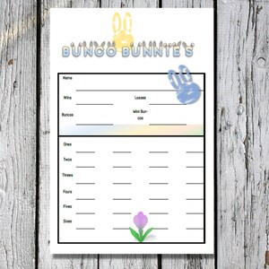 Printable Bunco Bunny Set, Bunco Scorecard, Tally Sheet, Table Cards ...