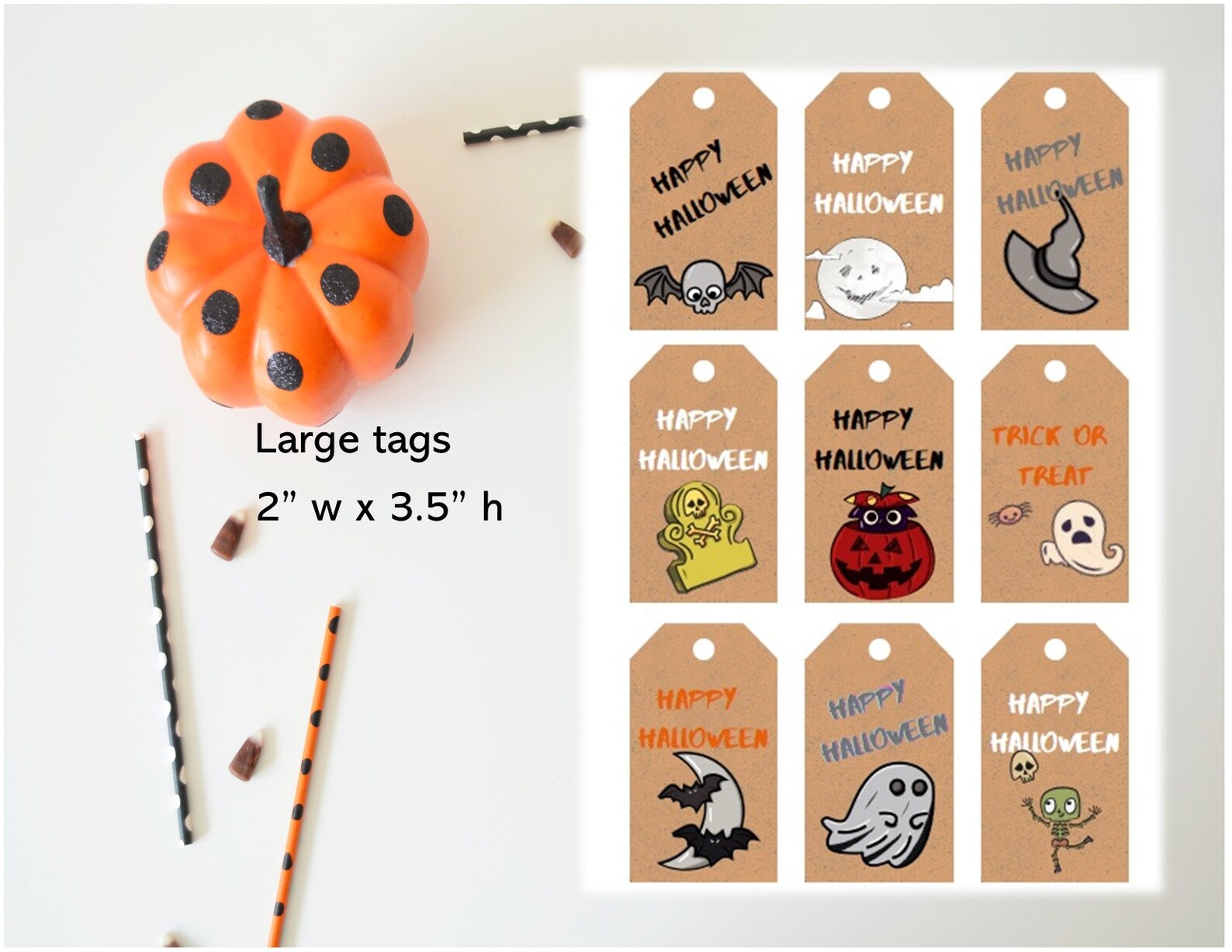 Printable Halloween Gift Tags Instant Download Halloween - Etsy