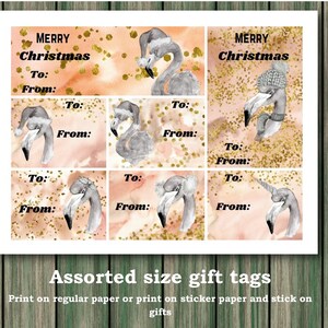 Printable Flamingo Christmas Bundle, Christmas Tags, Christmas List ...