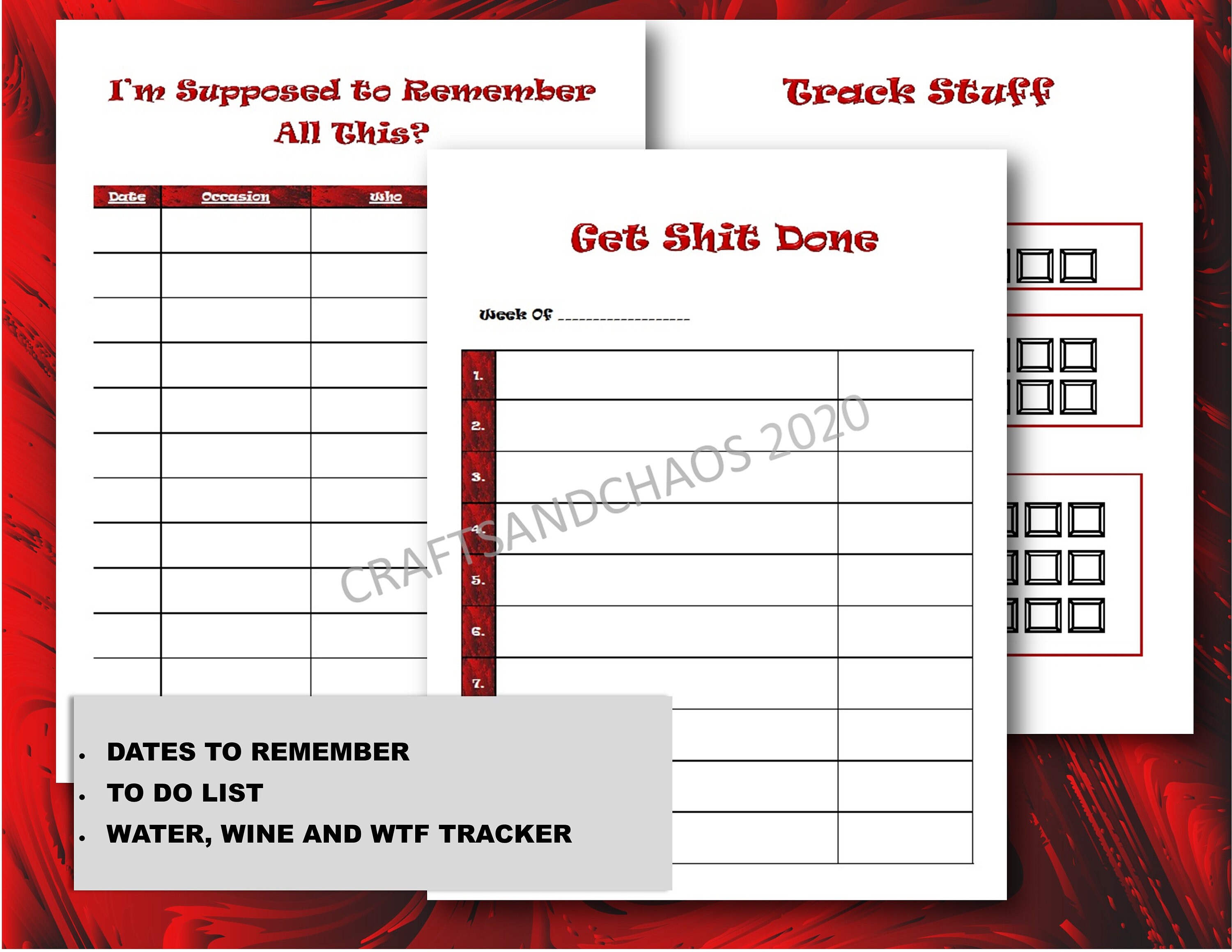 Printable Planner Pages, Funny Printables, Instant Download, Adult ...