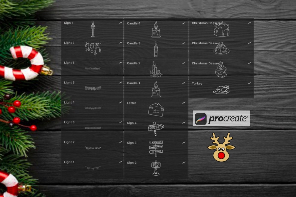 Procreate Brushes, Procreate Stamp, Procreate Brush Stamp Christmas ...