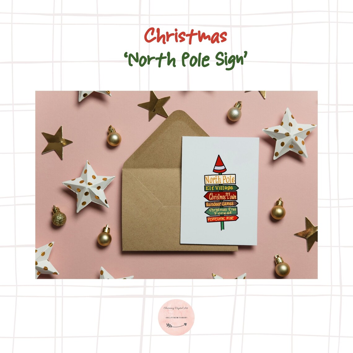Christmas North Pole Sign Clipart PNG, Digital Sticker, Santa Workshop ...