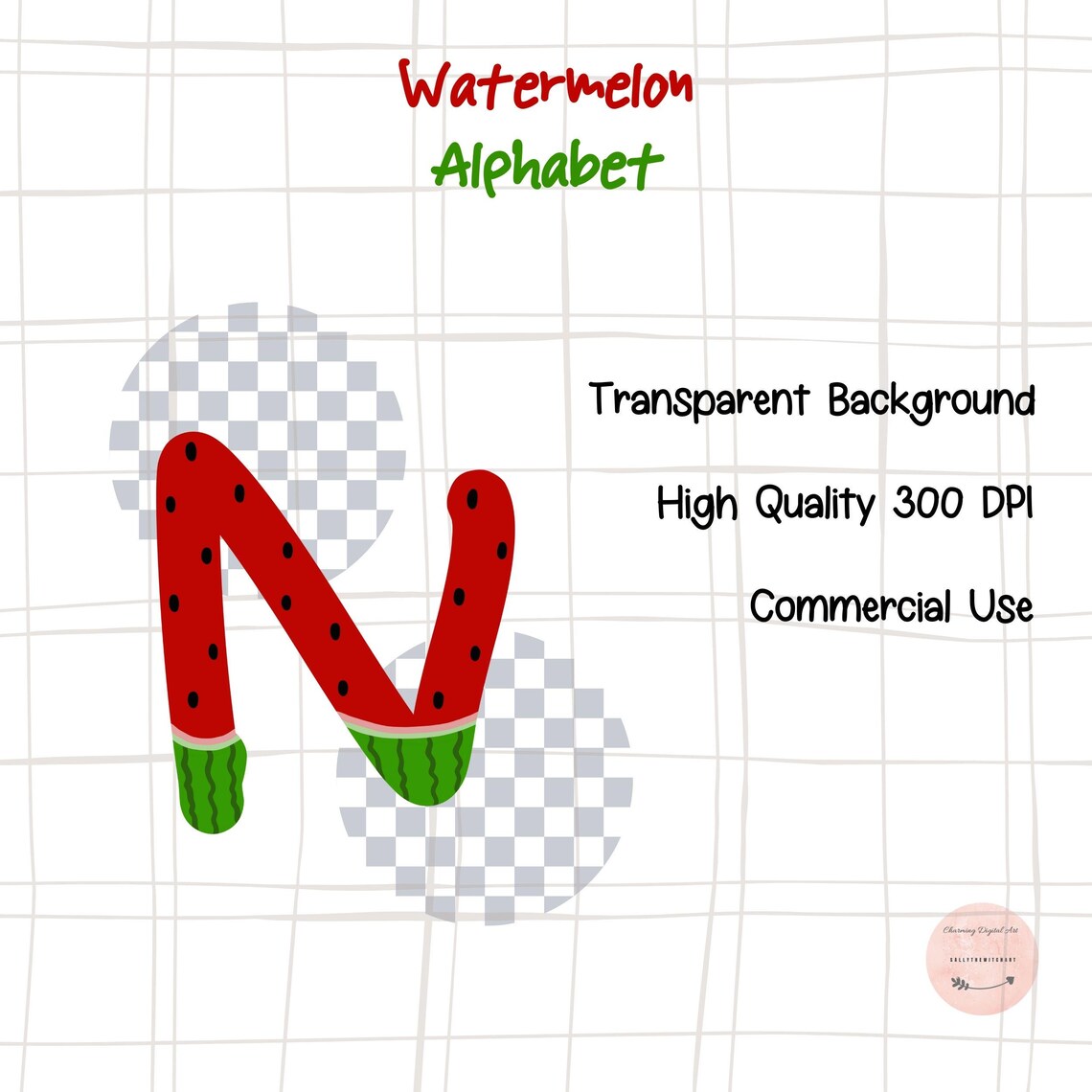 Watermelon Alphabet PNG, Alphabet Sublimation, Alphabet Letters Bundle ...