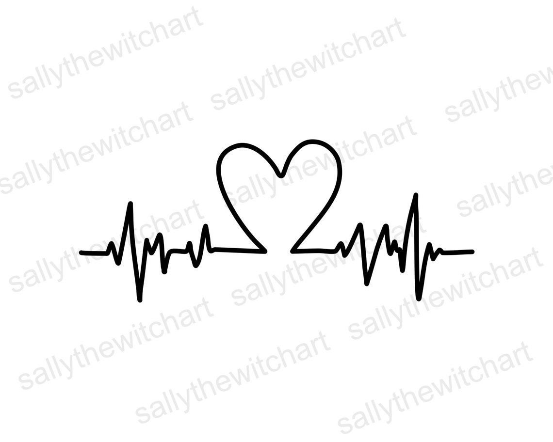 Heart Rateheart Rate Svg Heart Beat Svg Wave Beatsvg | Etsy
