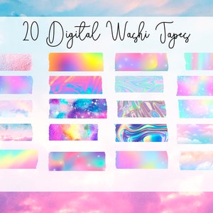 Unicorn Theme Clipart Washi Tape Digital Sticker PNG - Etsy