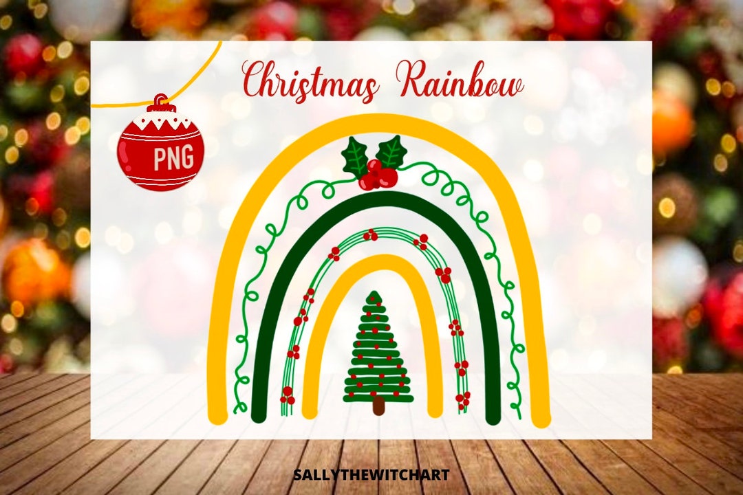 Christmas Rainbow PNG Clipart Digital Sticker Sublimation - Etsy