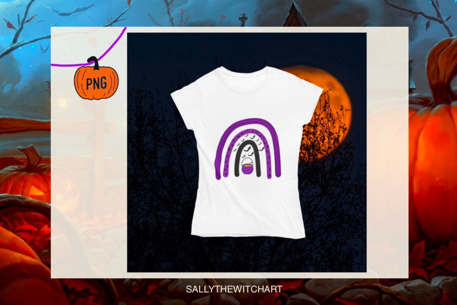 Halloween Rainbow PNG Clipart Bundle Set | Etsy
