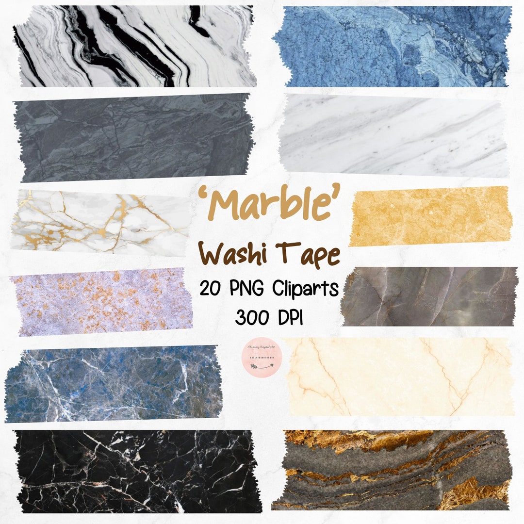 Marble Theme Clipart Washi Tape Digital Sticker PNG - Etsy