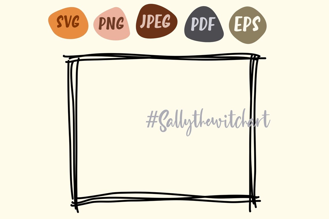 Frame Square Svg Frame Doodle Clip Art Png Square - Etsy
