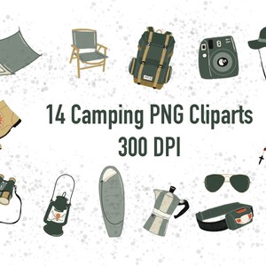Camping clipart camping png bundle travel clipart summer | Etsy