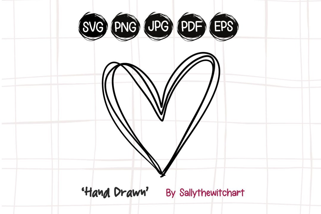 Heart Svg, Hand Drawn Heart, Doodle Heart, Valentine Love, Svg, Png ...