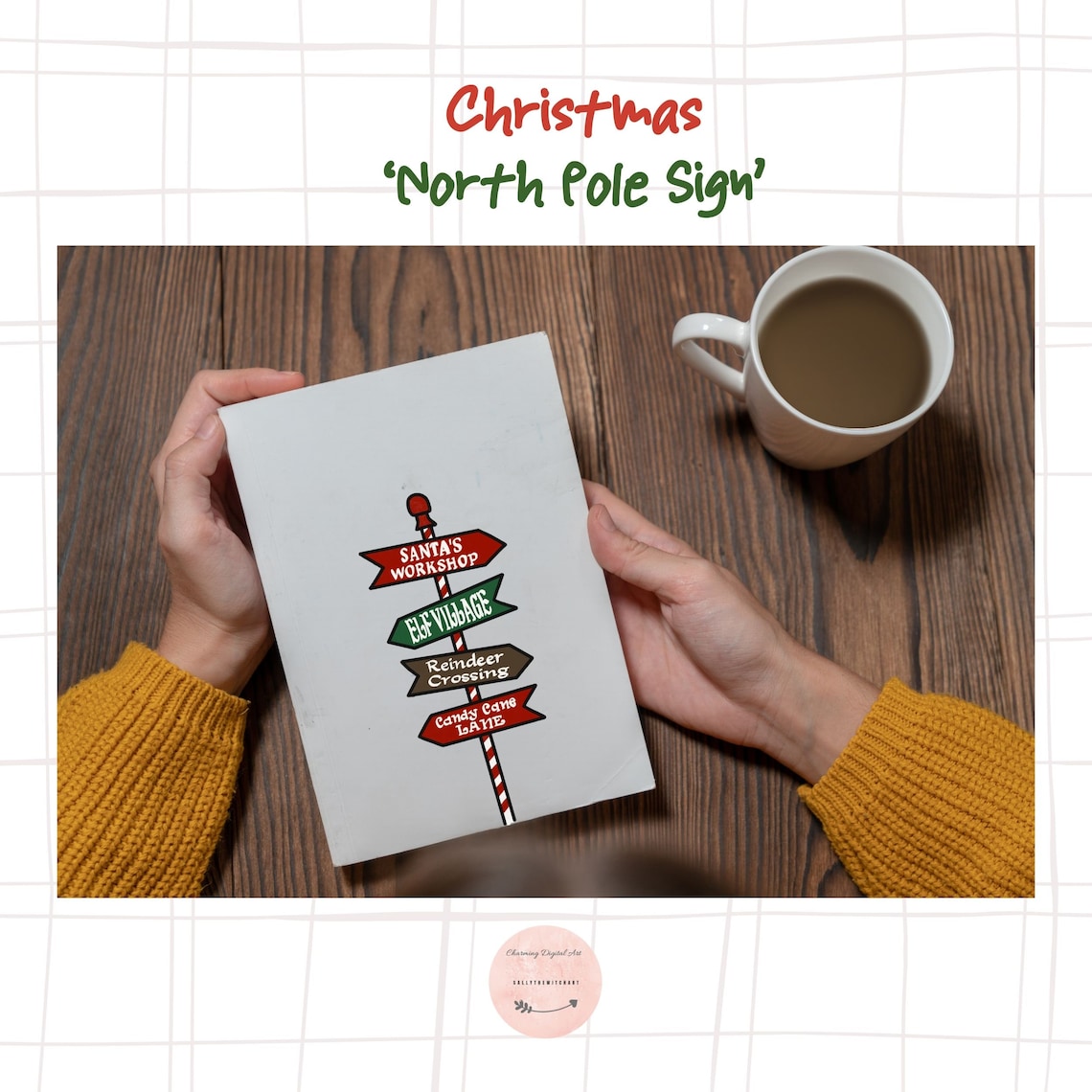 Christmas North Pole Sign Clipart PNG, Digital Sticker, Santa Workshop ...