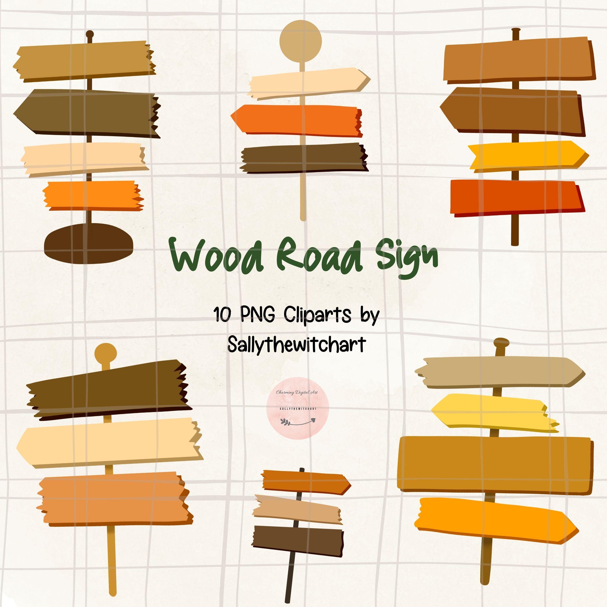 Street Sign Clipart PNG, Rustic Road Signage, Wood Street Sign, Digital ...