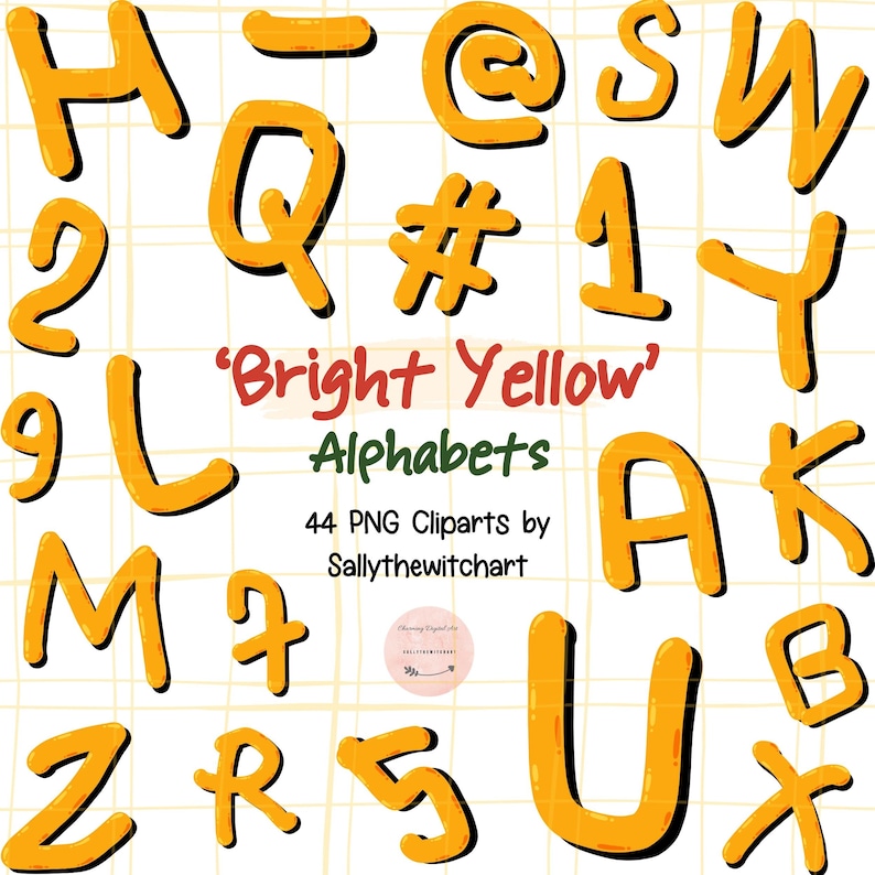Yellow Alphabet PNG, Alphabet Sublimation, Alphabet Letters Bundle ...
