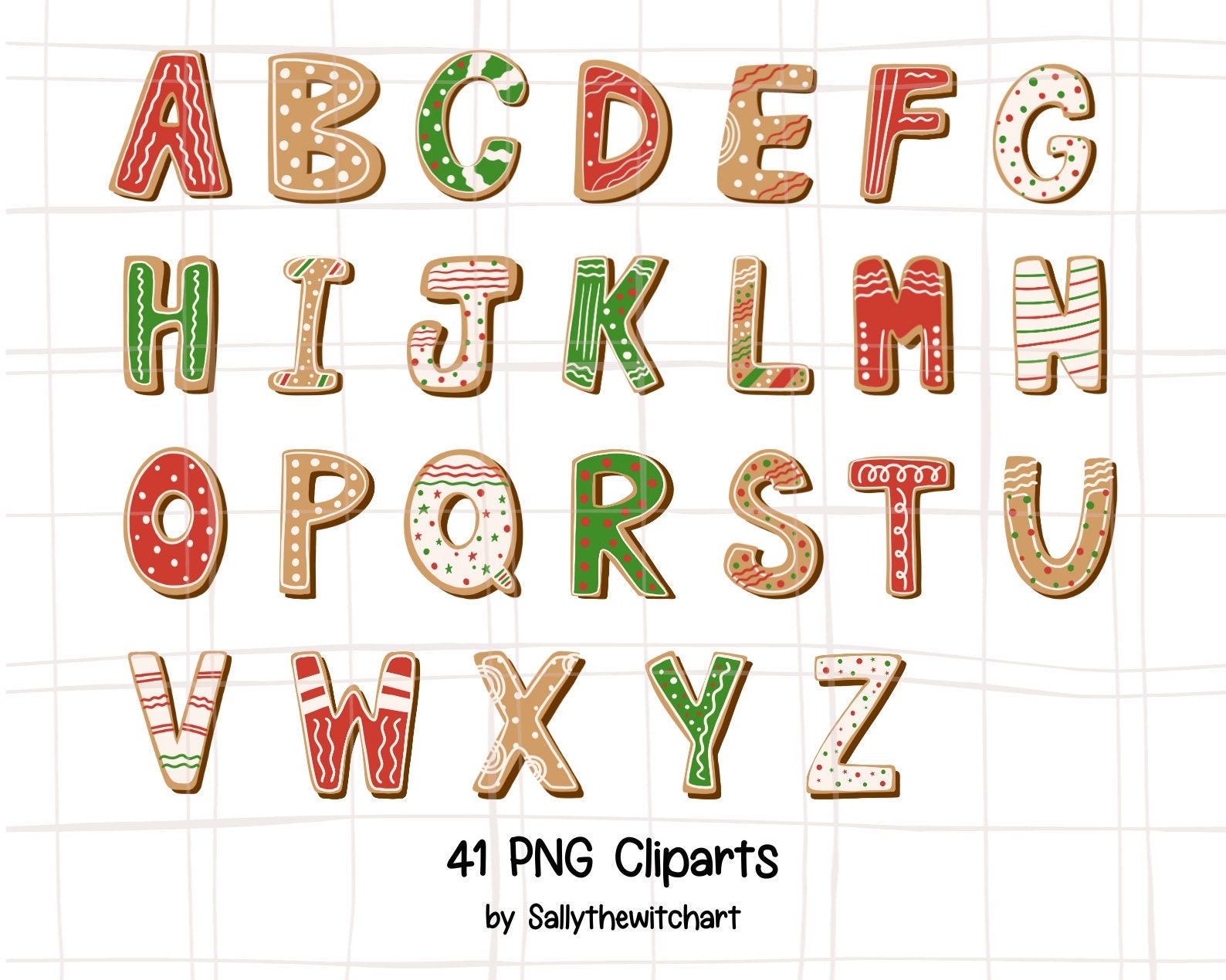 Christmas Alphabet PNG, Alphabet Sublimation, Alphabet Letters Bundle ...