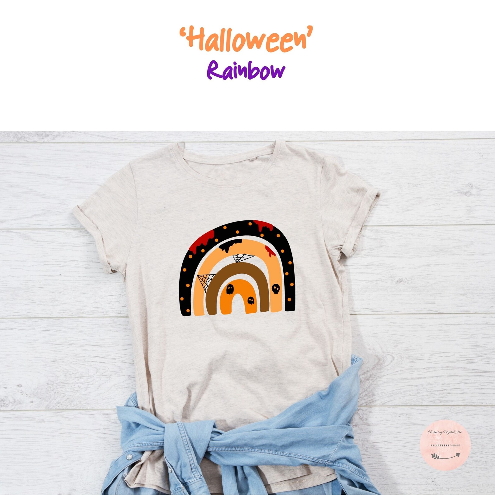 Halloween Rainbow PNG Clipart Bundle Set - Etsy