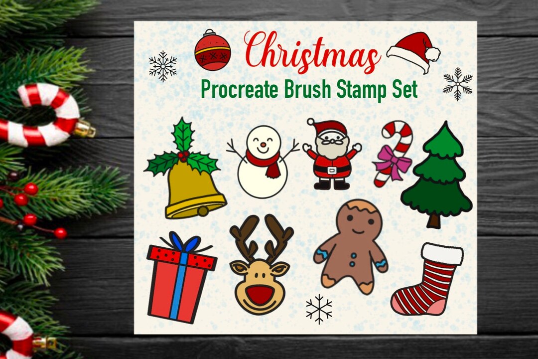 Procreate Brushes, Procreate Stamp, Procreate Brush Stamp Christmas ...