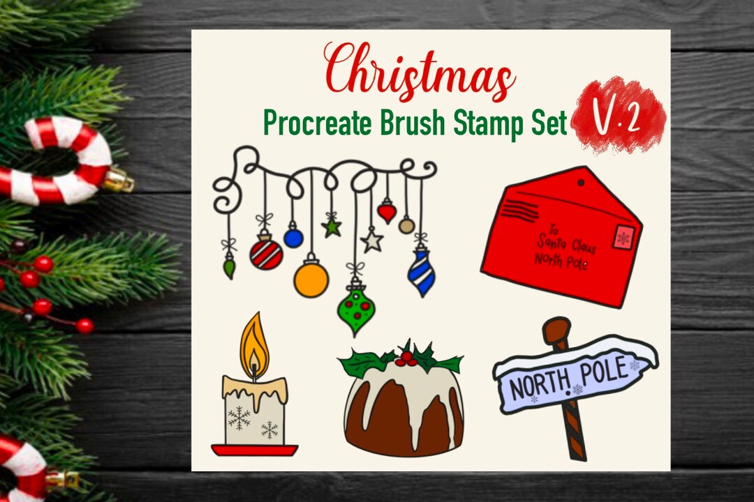 Procreate Brushes, Procreate Stamp, Procreate Brush Stamp Christmas ...
