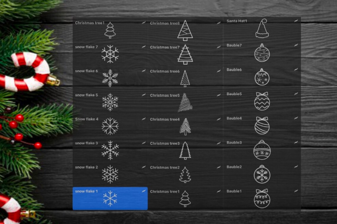 Procreate Brushes, Procreate Stamp, Procreate Brush Stamp Christmas ...