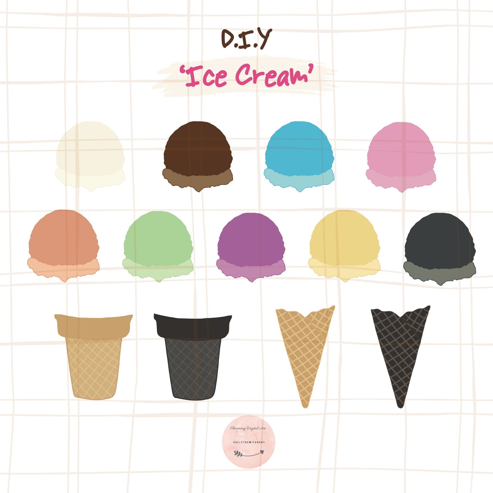 Ice Cream Clipart, Ice Cream Scoop Png, Summer Dessert, Ice Cream Cone ...