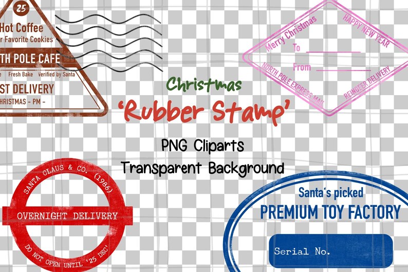 Christmas Rubber Stamp PNG Clipart, North Pole Postage Stamp - Etsy
