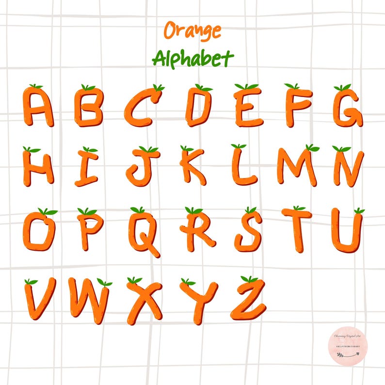 Orange Fruit Alphabet PNG, Alphabet Sublimation, Alphabet Letters ...