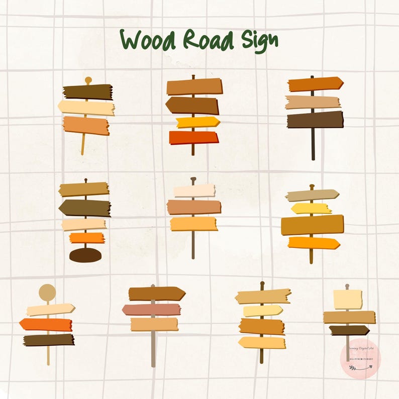 Street Sign Clipart PNG, Rustic Road Signage, Wood Street Sign, Digital ...