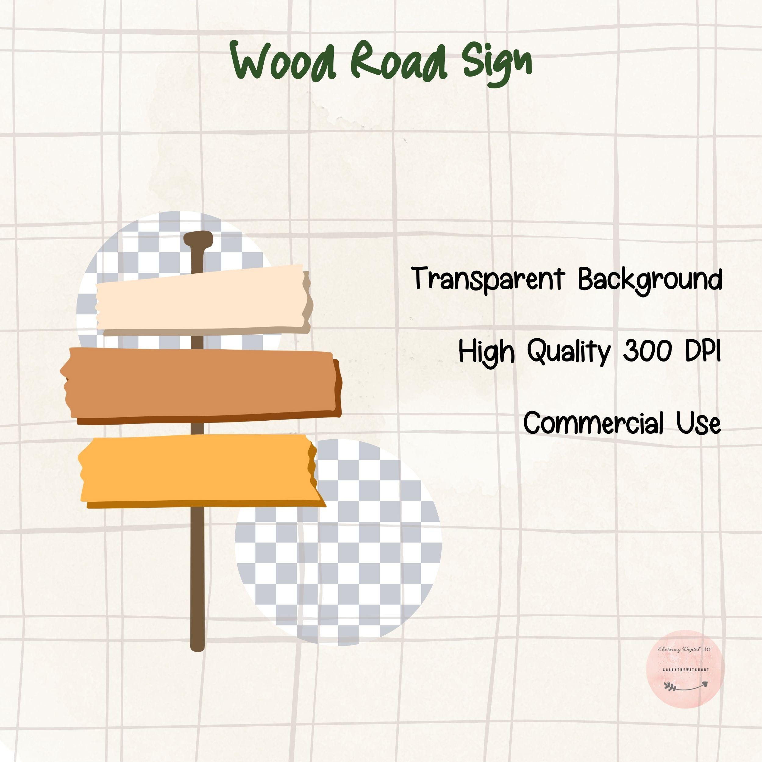 Street Sign Clipart PNG, Rustic Road Signage, Wood Street Sign, Digital ...
