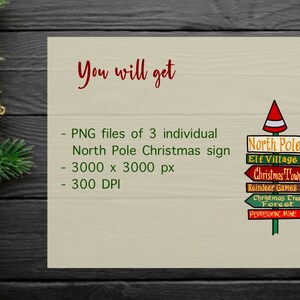 Christmas North Pole Sign Clipart PNG, Digital Sticker, Santa Workshop ...