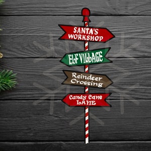 Christmas North Pole Sign Clipart PNG, Digital Sticker, Santa Workshop ...