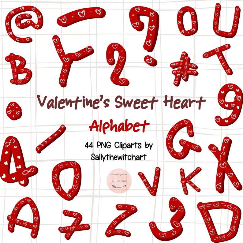 Valentine Alphabet PNG, Alphabet Sublimation, Alphabet Letters Bundle ...