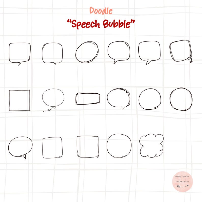 Doodle Speech Bubble Clipart PNG, Speech Bubble, Text Box PNG, Digital ...